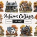 Autumn Cottage Clipart Fall House PNG Cozy Autumn Home Boho Fall Homes ...