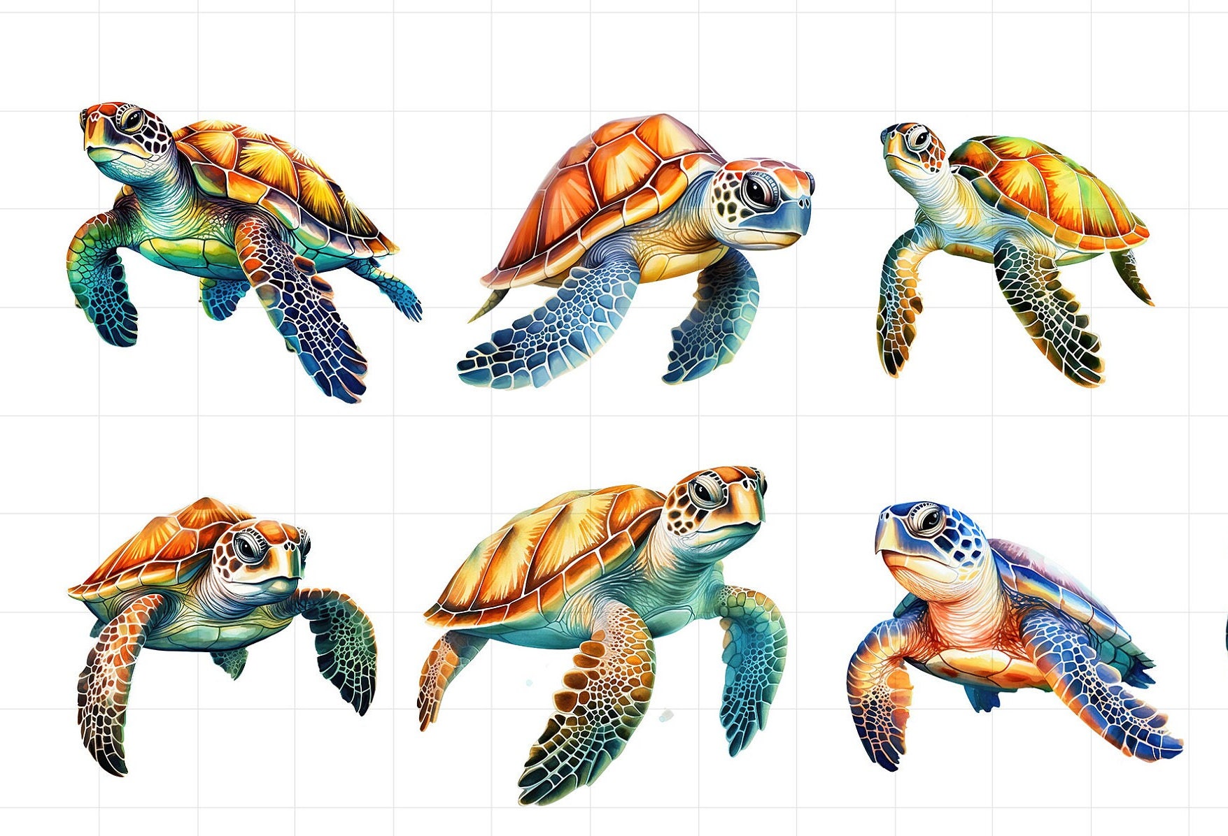 Sea Turtle PNG Clipart Watercolor Cute Nautical Animals Illustration ...