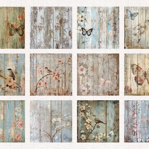 Rustic Wood Digital Paper PNG Decoupage Wooden Backdrop Faded Vintage ...