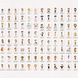 135 Career Clipart Cute Professional People PNG Whimsical Quirky Kids ...