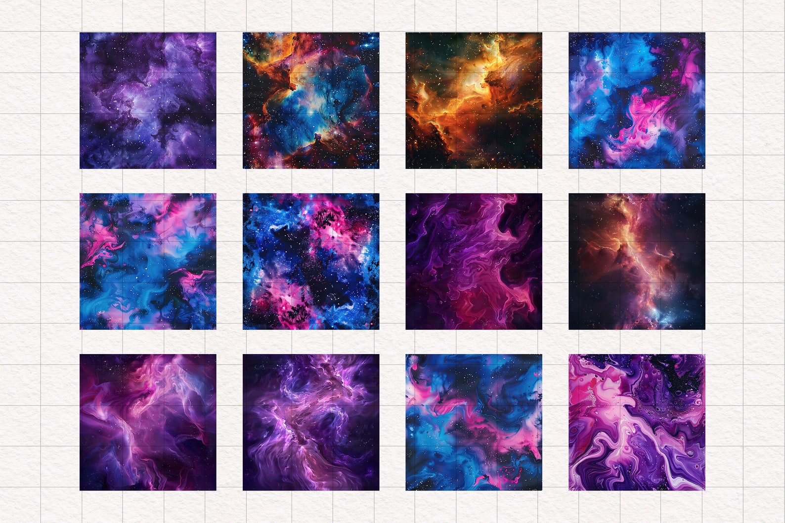 Nebula Galaxy Pattern Seamless Background Night Sky Scrapbook Paper ...