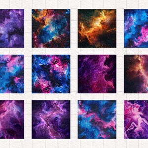 Nebula Galaxy Pattern Seamless Background Night Sky Scrapbook Paper ...