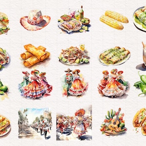 Cinco De Mayo Clipart PNG Watercolor Mexican Fiesta Festival Clipart ...