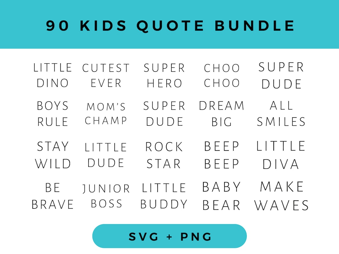 Set of 90 SVG Bundle, Little Kids Svg Bundle, Simple Svg Design for ...