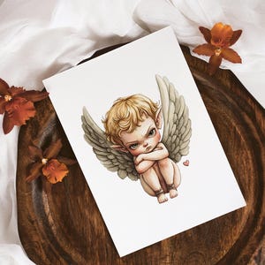 3 Grumpy Cupid Clipart Angry Valentine Cupids PNG Watercolor ...