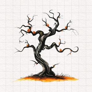 9 Spooky Tree PNG Halloween Tree Clipart Whimsical Spooky Trees Twisted ...