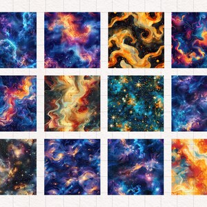 Nebula Galaxy Pattern Seamless Background Night Sky Scrapbook Paper ...