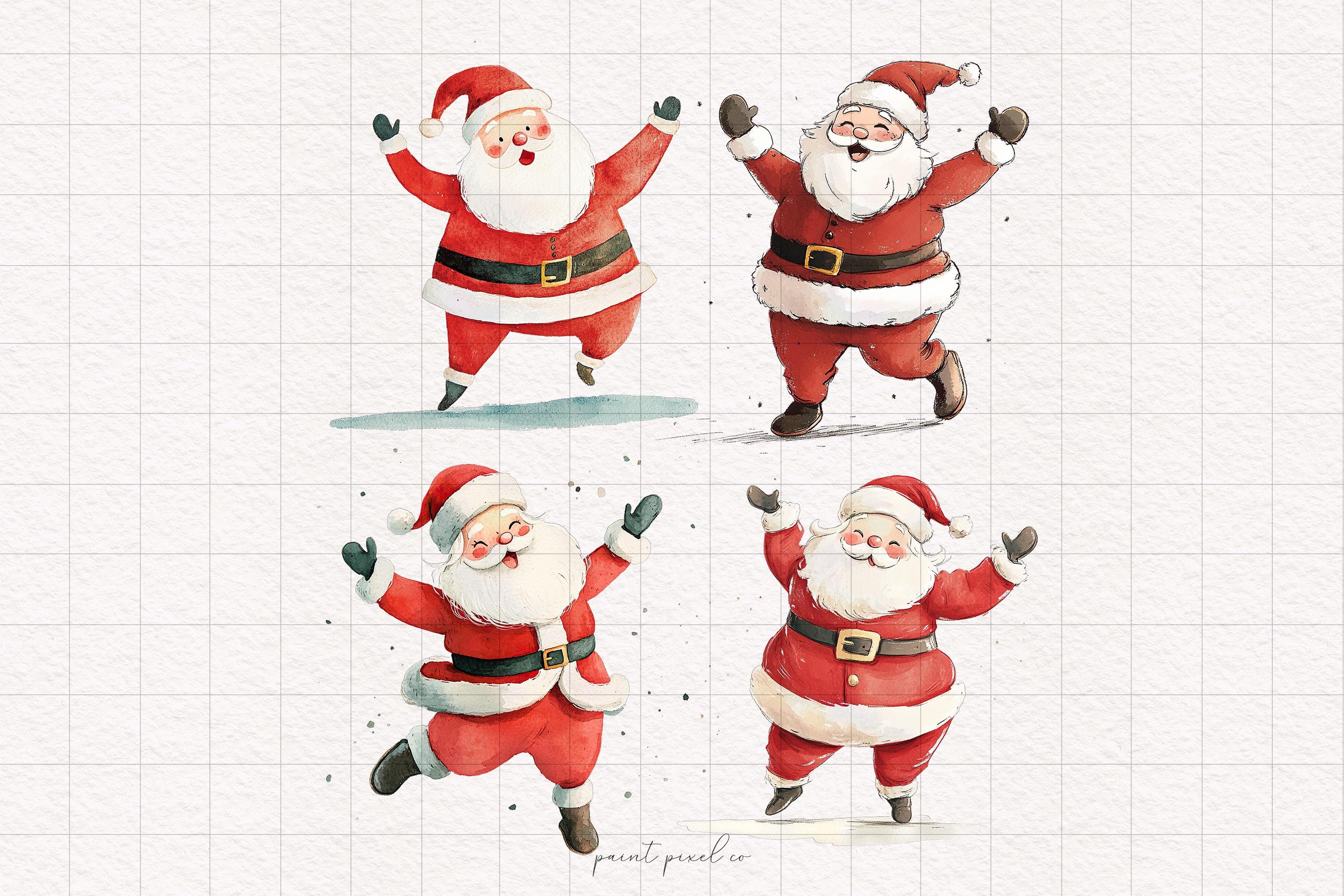 Scandi Santa Claus Clipart Watercolor Nordic Holiday Santa PNG Cute ...
