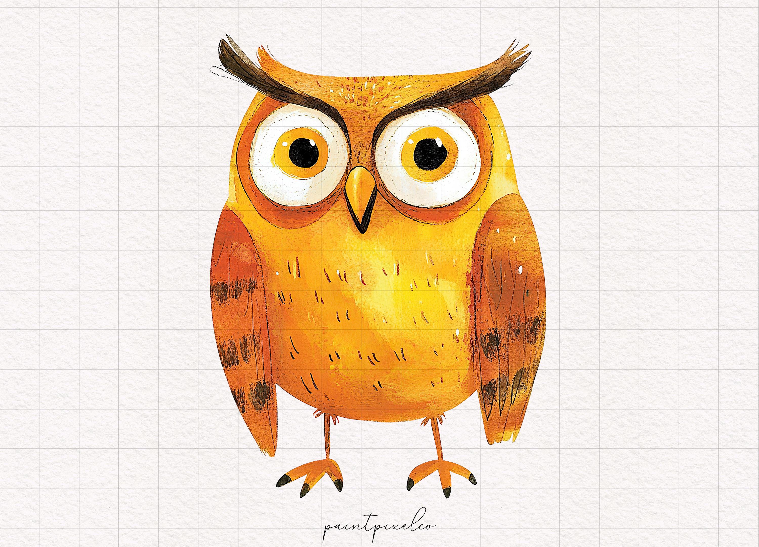 Quirky Owl Clipart Funny Birds PNG Whimsical Animals Clip Art Whimsy ...
