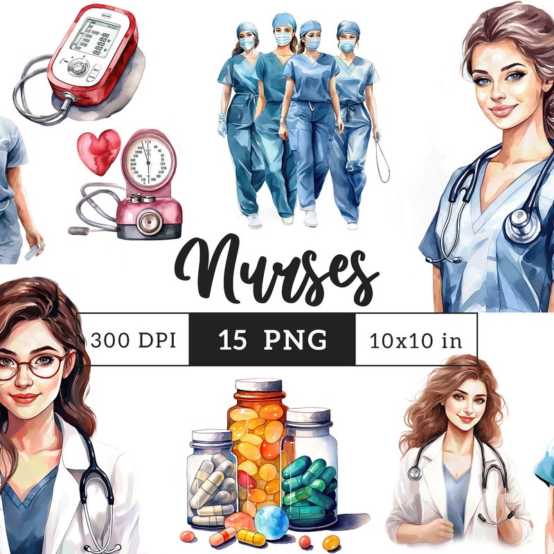 Nurse Clipart - Etsy