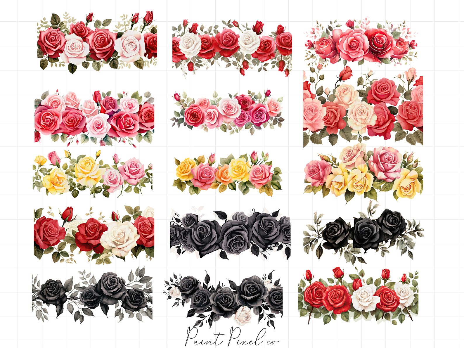 Rose Border PNG Clipart Floral Frame Flower Borders Clip Art Colorful ...