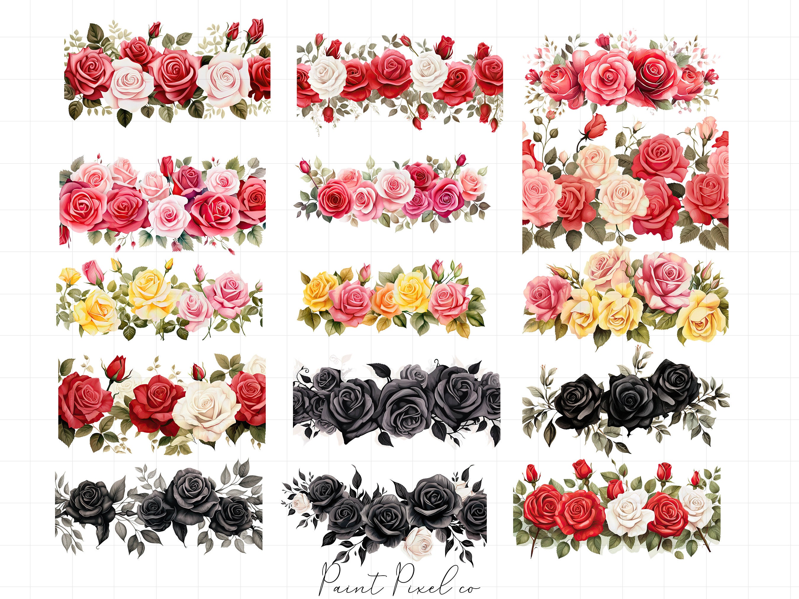Rose Border PNG Clipart Floral Frame Flower Borders Clip Art Colorful ...