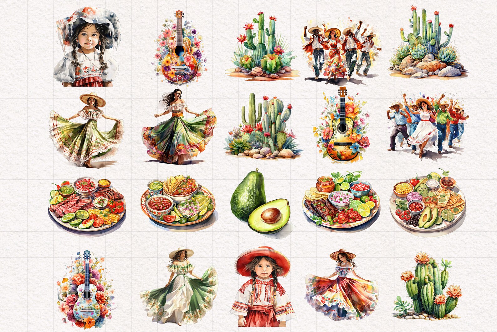 Cinco De Mayo Clipart PNG Watercolor Mexican Fiesta Festival Clipart ...