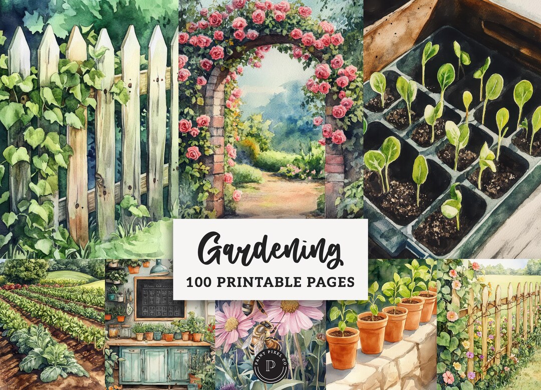 Gardening Digital Papers - Garden Junk Journal Printable - Scrapbooking ...