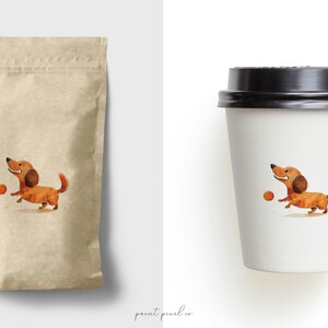 Quirky Dachshund Clipart Dash PNG Whimsical Puppy Sublimation Clip Art ...