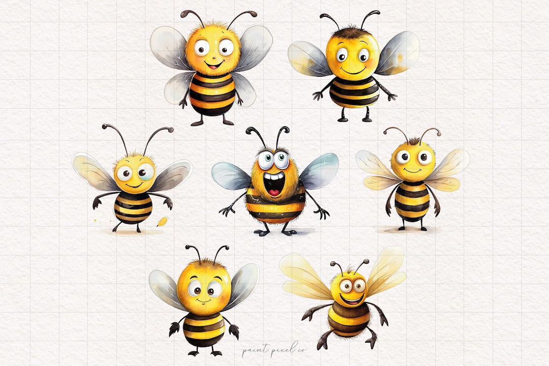 7 Silly Honeybee PNG Honeybee Clipart Whimsical Insects 3d Bee ...
