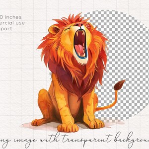 Quirky Lion PNG Clipart Bundle Whimsical Lion Sublimation Clip Art ...