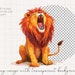 Quirky Lion PNG Clipart Bundle Whimsical Lion Sublimation Clip Art ...