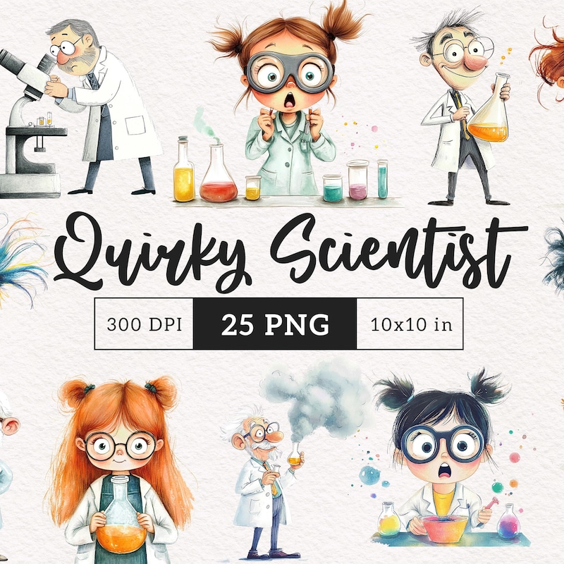 Mad Scientist Clipart - Etsy