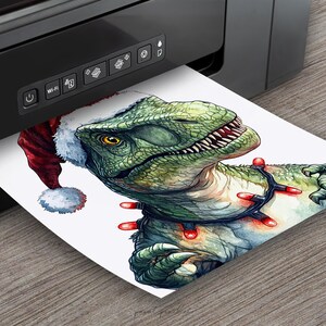 Christmas Trex Clipart Holiday Dinos Winter T-rex PNG Xmas Dinosaur ...