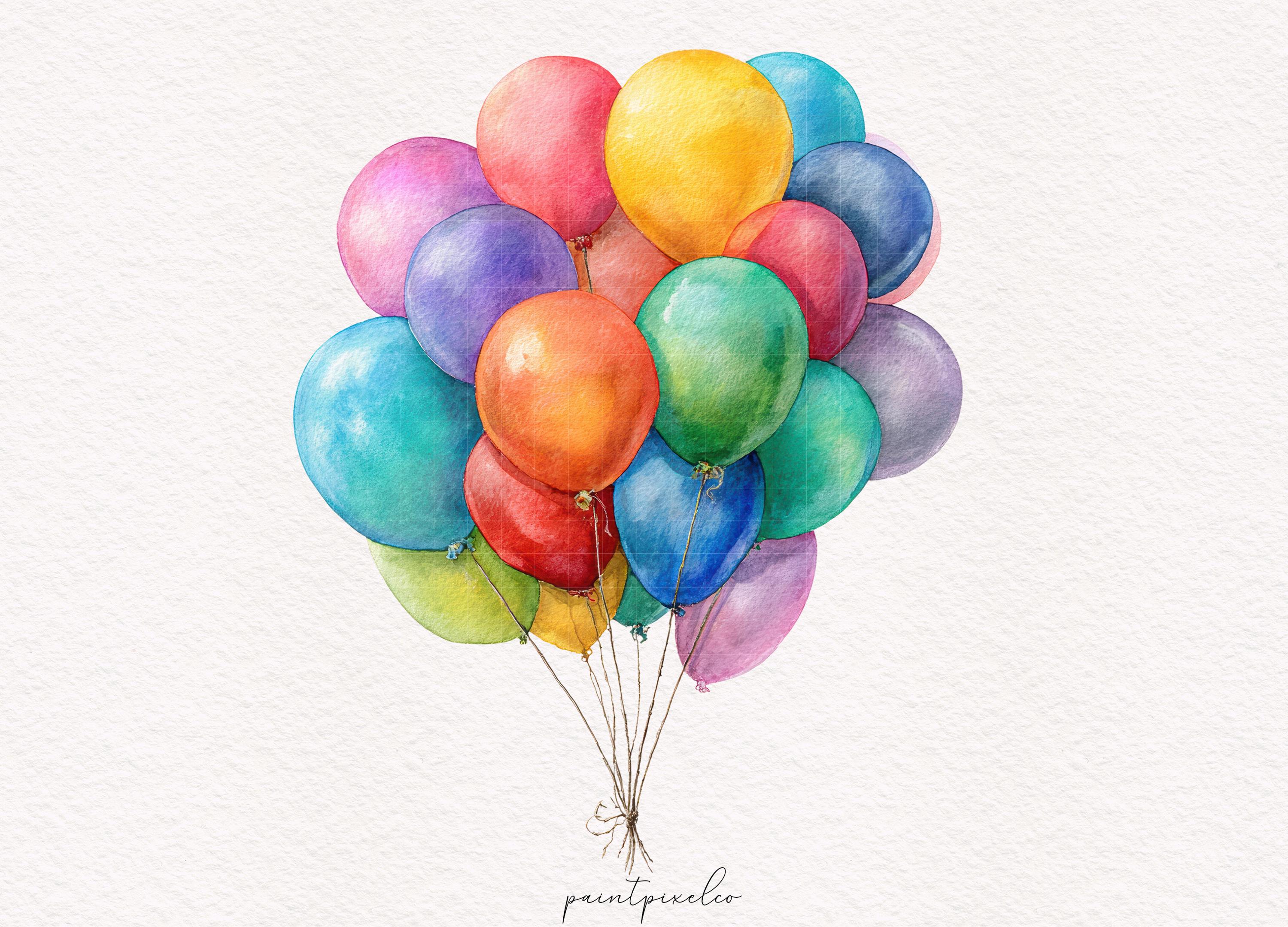 11 Rainbow Balloons Clipart Colorful Happy Birthday Decor PNG Rainbow ...