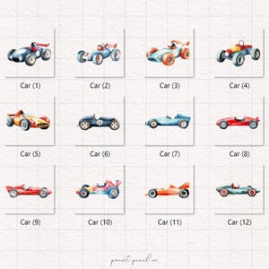 Watercolor Race Car Clipart Cute Racing Cars PNG Nursery Clipart Little ...