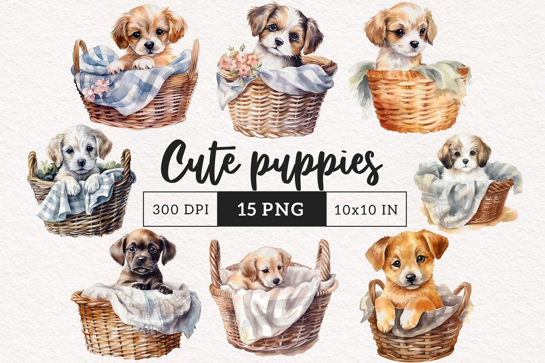Dog Clipart PNG Watercolor Dog Clipart Puppy PNG Cute Clipart ...