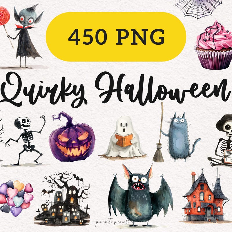 Quirky and Whimsical Halloween Clipart - Etsy