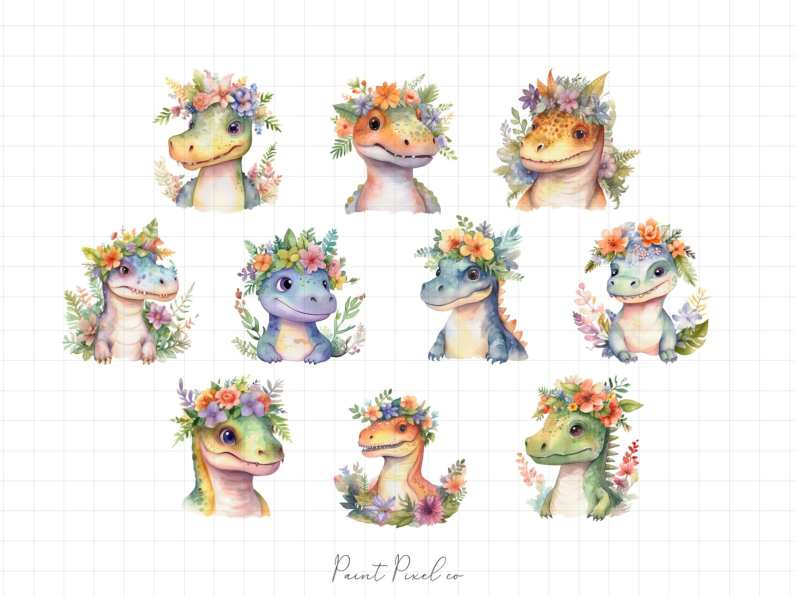 Dinosaur PNG Dino Clipart T-rex Watercolor Dinosaur - Etsy