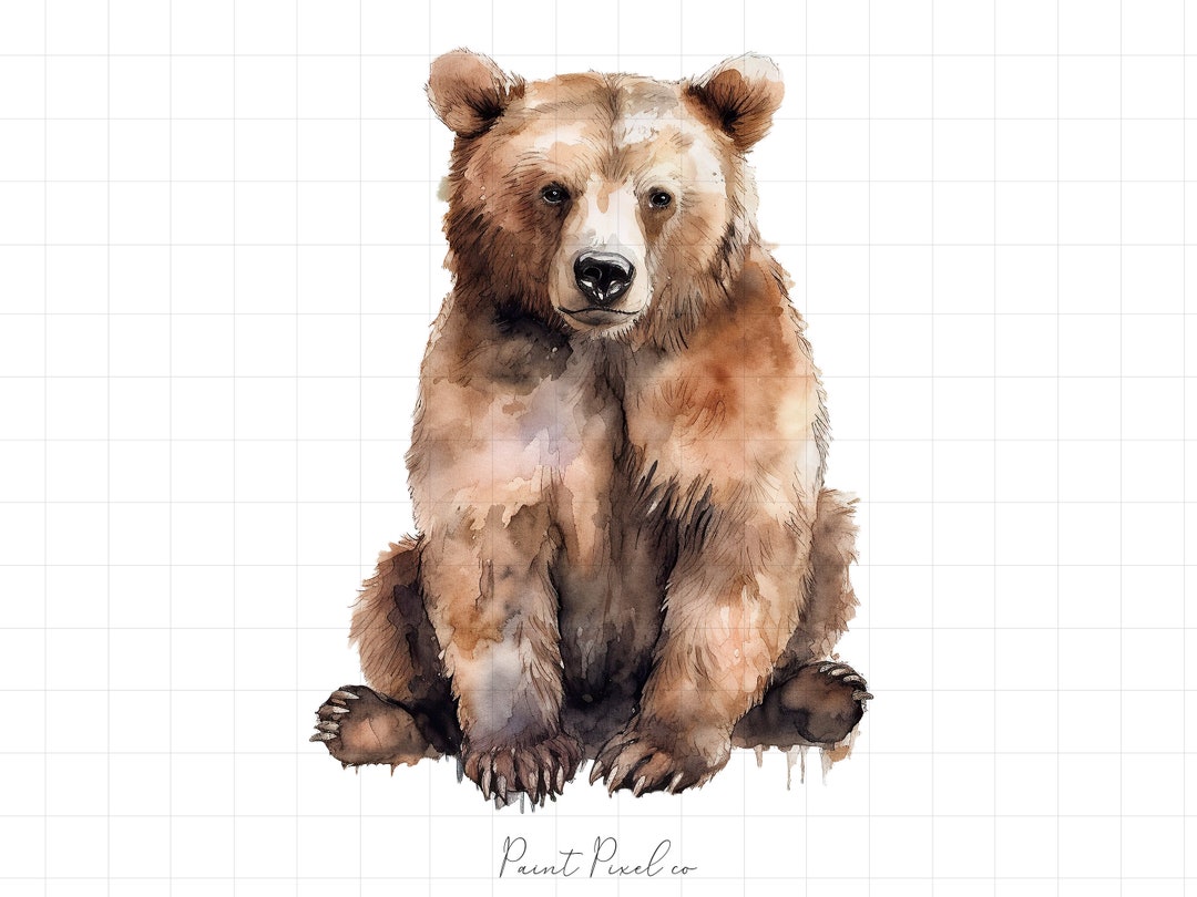 15 Bear Clipart Watercolor Animal High Quality Jpgs Wall Art Scrapbook ...