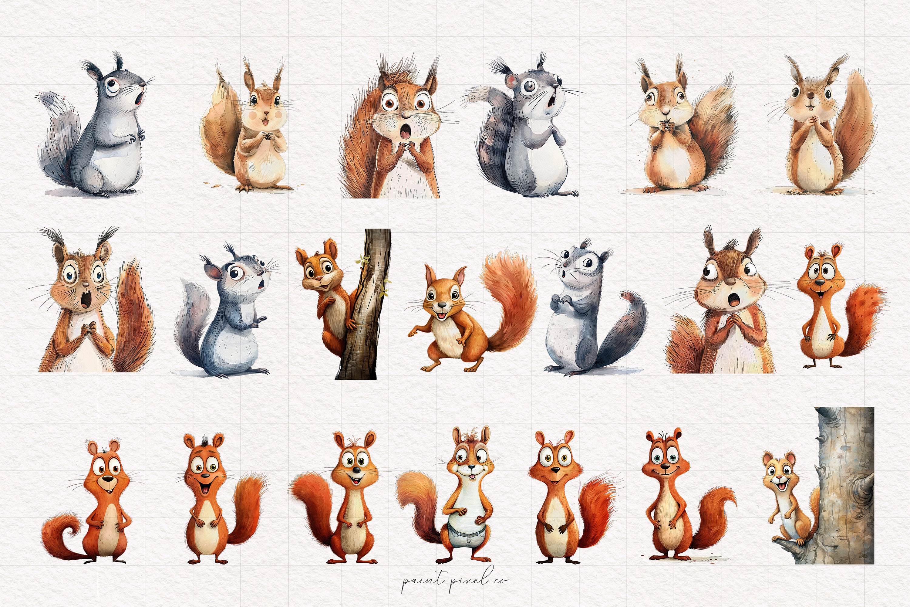 Quirky Squirrel PNG Funny Squirrel Clipart Silly Woodland Animals ...