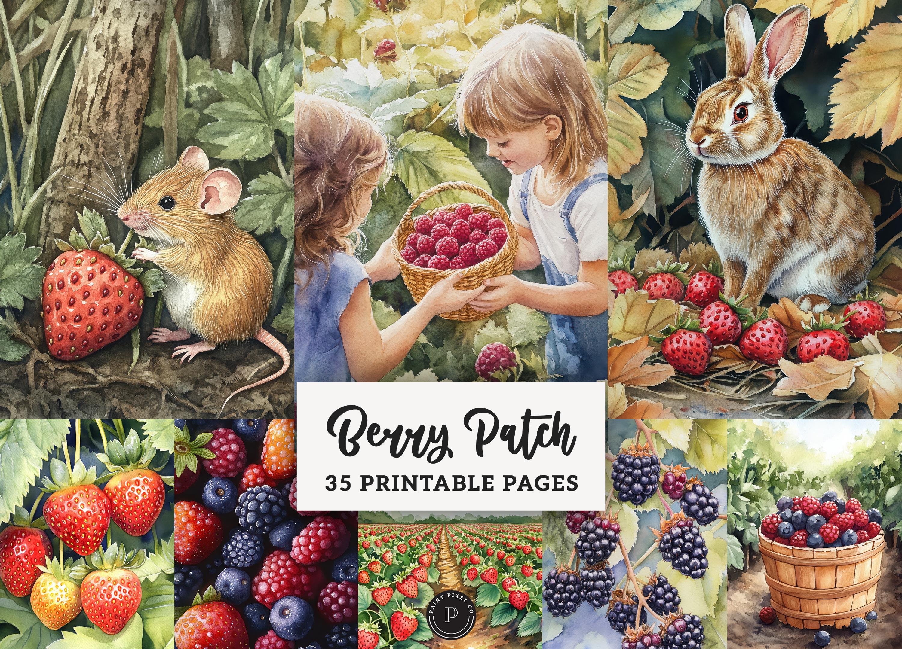 Berry Patch Gardening Digital Papers - Garden Junk Journal Printable ...