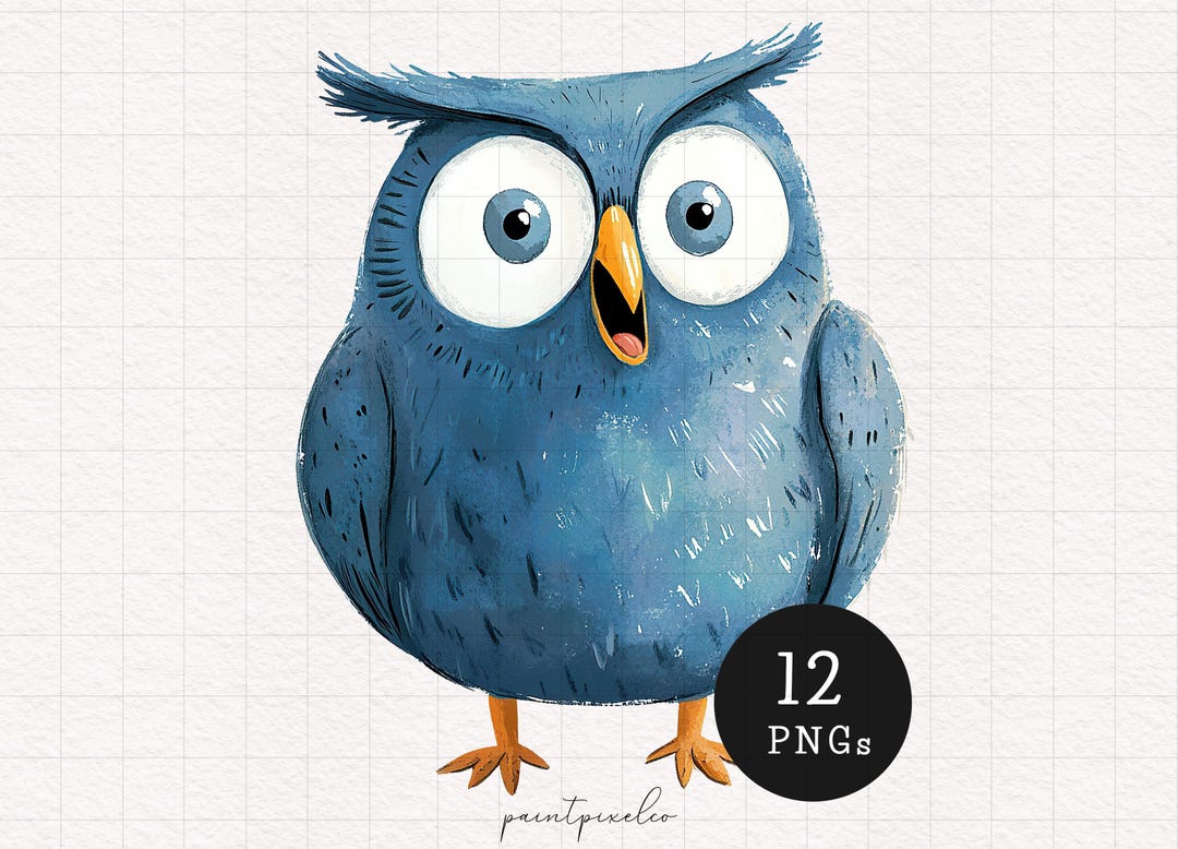 Quirky Owl Clipart Funny Birds PNG Whimsical Animals Clip Art Whimsy ...