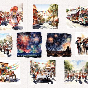 Cinco De Mayo Clipart PNG Watercolor Mexican Fiesta Festival Clipart ...