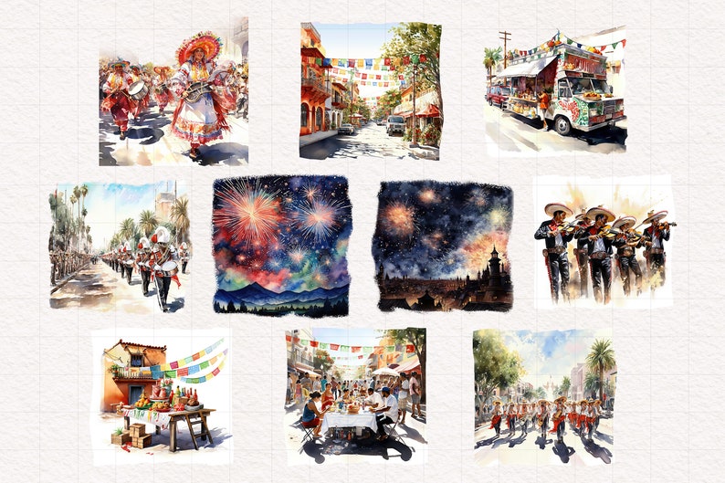 Cinco De Mayo Clipart PNG Watercolor Mexican Fiesta Festival Clipart ...