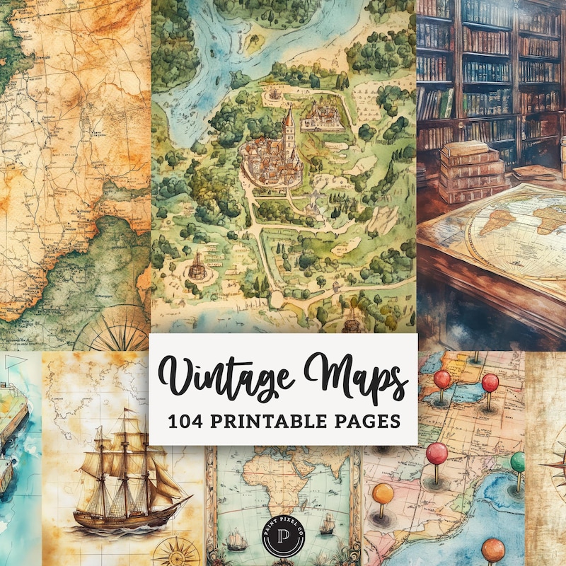 Antique Map Paper - Etsy