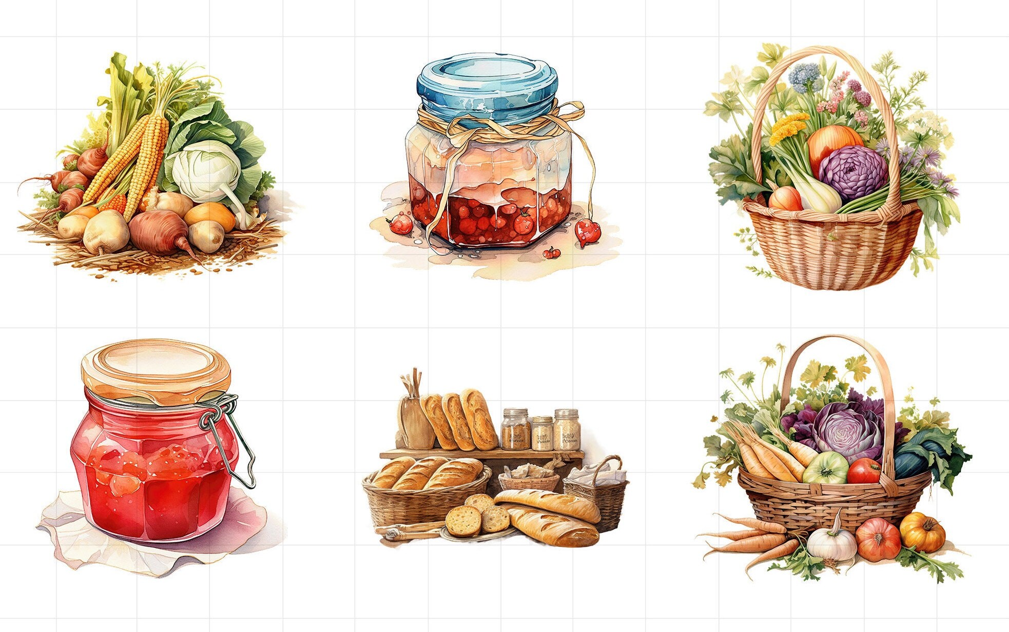 Rustic Food Clipart PNG Farm House Country Cottagecore Clip - Etsy
