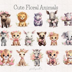 Pink Safari Animals PNG Cute Wildlife Clipart African Safari Jeep ...