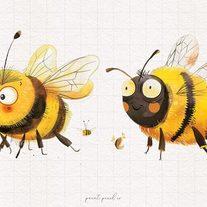 7 Cute Bee PNG Honeybee Clipart Whimsical Insects Bee Watercolor Bee ...