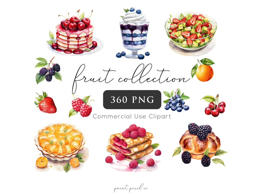 Food Clipart Bundle PNG Clip Art High Quality Fruit Dessert - Etsy