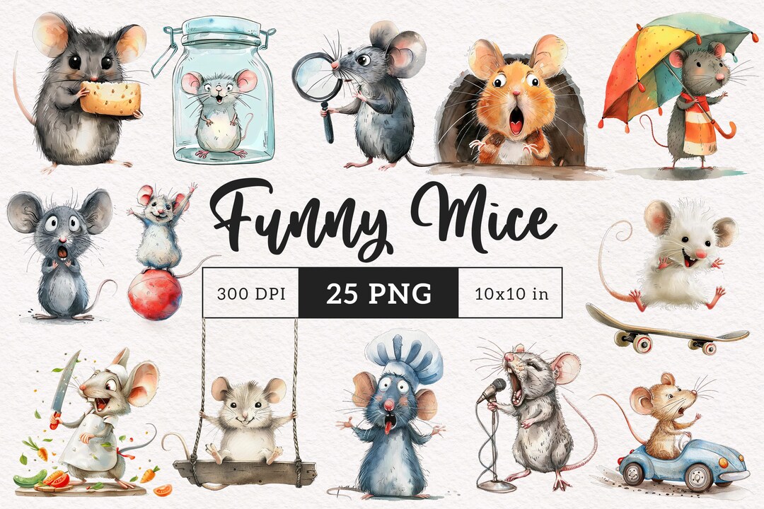 Quirky Mouse Clipart Hilarious Rats PNG Whimsical Mice Funny Rodent ...