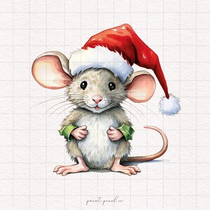 8 Quirky Christmas Mouse Clipart Whimsical Funny Animals Silly Holiday ...