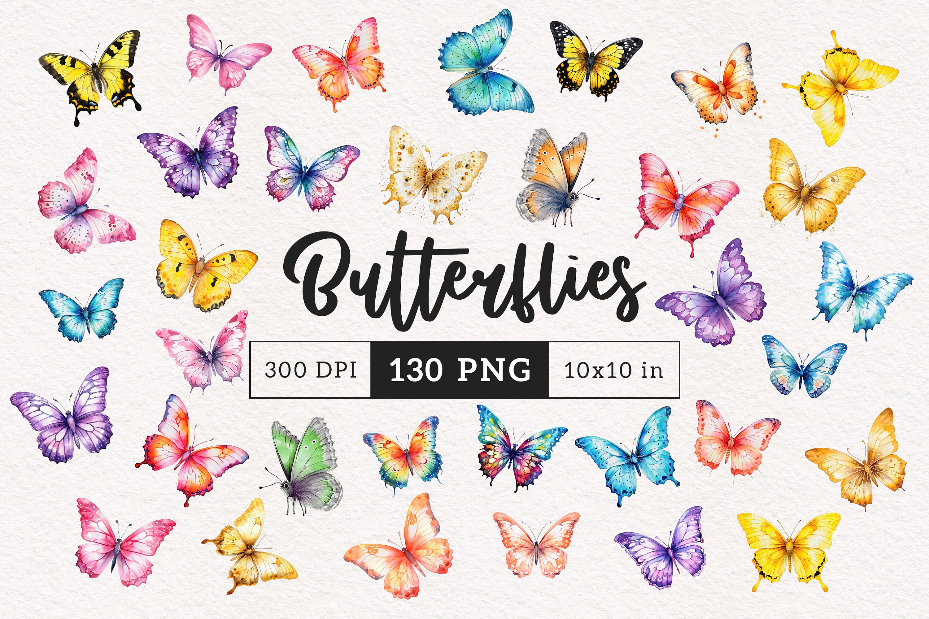 Watercolor Butterfly Clipart PNG Whimsical Colorful Butterfly PNG Clip ...