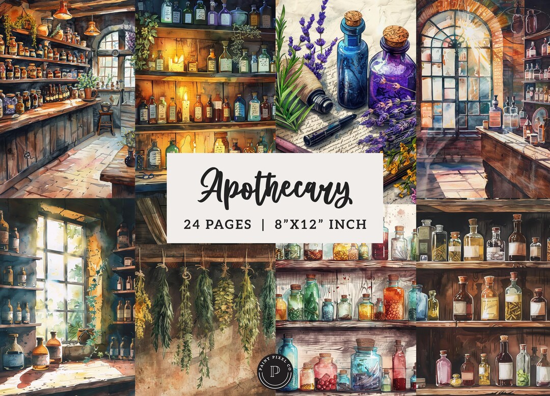 Apothecary Junk Journal Papers - Vintage Pharmacy Printable - Medicines ...