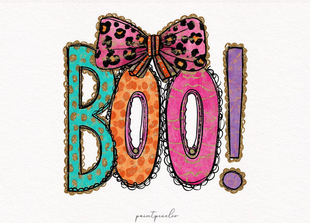 Boo PNG Halloween Clipart Halloween Shirt Spooky Pink Coquette Bow ...