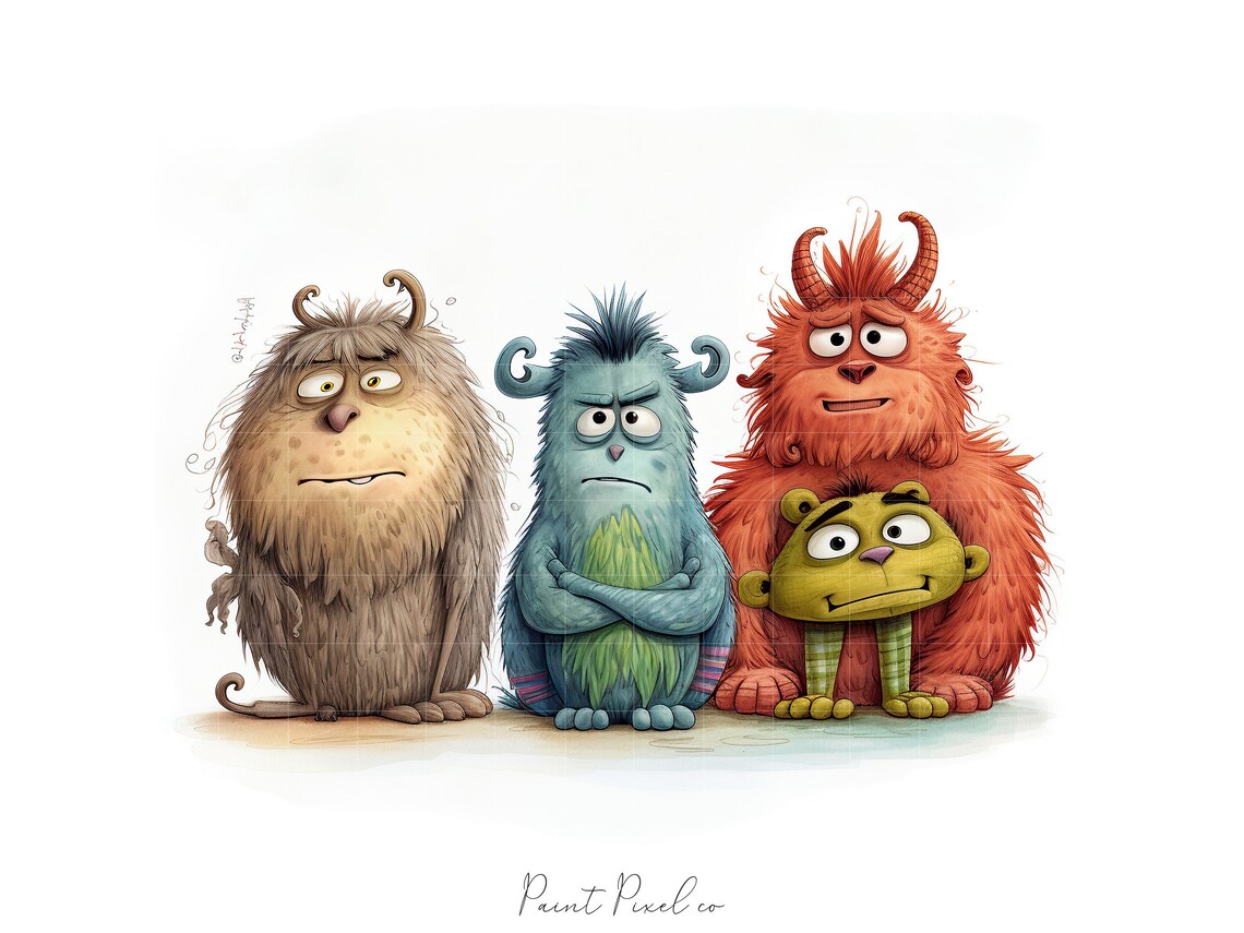 7 Whimsical Creatures Clipart High Quality Jpgs Quirky Animals Clip Art ...