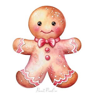 10 Pink Gingerbread Man Clipart High Quality Jpgs Pink Christmas Clip ...