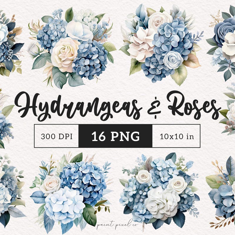 Hydrangea Lily Bouquet - Etsy