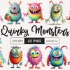 Monsters Clipart, Weird Creature Clip Art, Wild Cute Colorful Alien ...