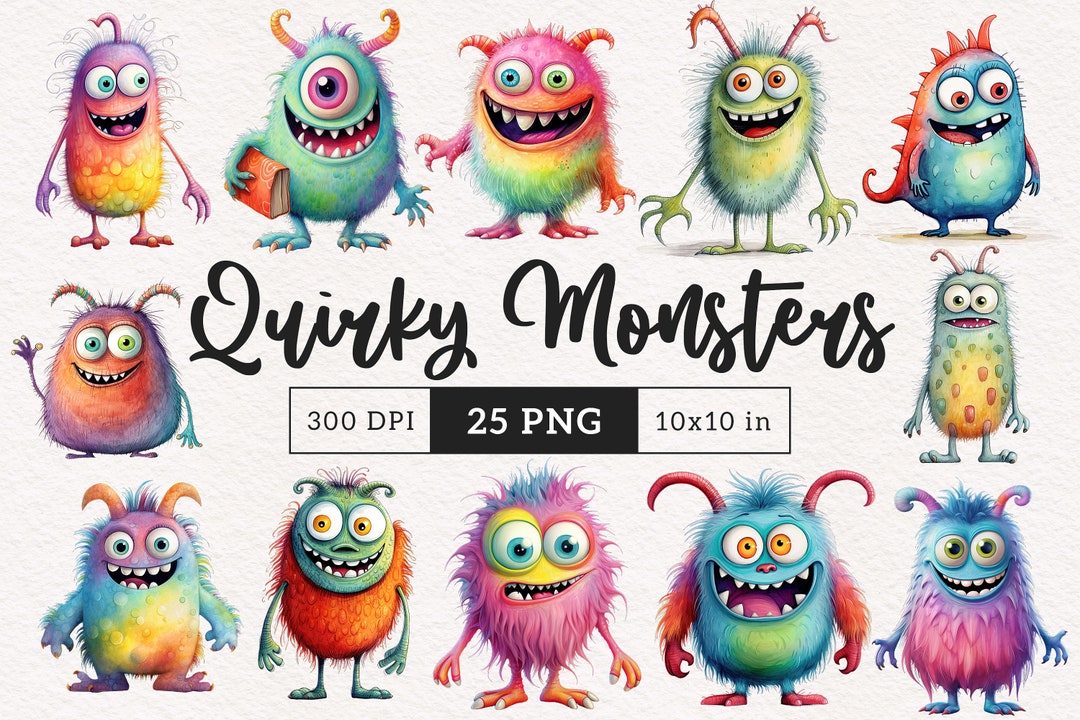 Quirky Monster Clipart Whimsical Monsters PNG Funny Monster Whimsy ...